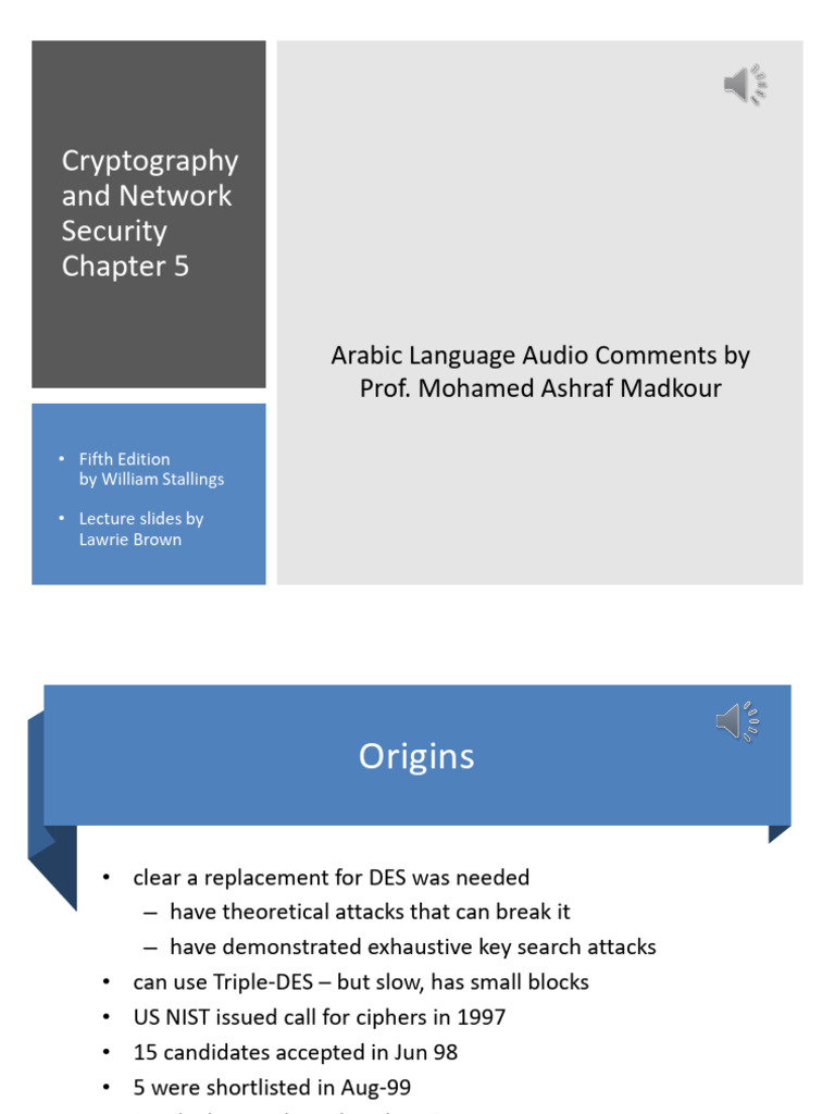 SECsasa 422 CH 5 AES - Audio | PDF | Cryptography | Secure Communication