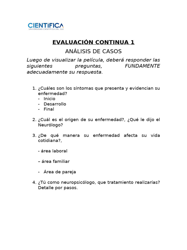 EVALUACIÓN CONTINUA 1 - SIEMPRE ALICE | PDF EVALUACIÓN CONTINUA 1 - SIEMPRE ALICE | PDF
