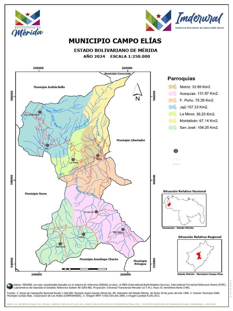 Mapa del Municipio Campo Elías, Mérida | PDF | Tecnología geográfica ...
