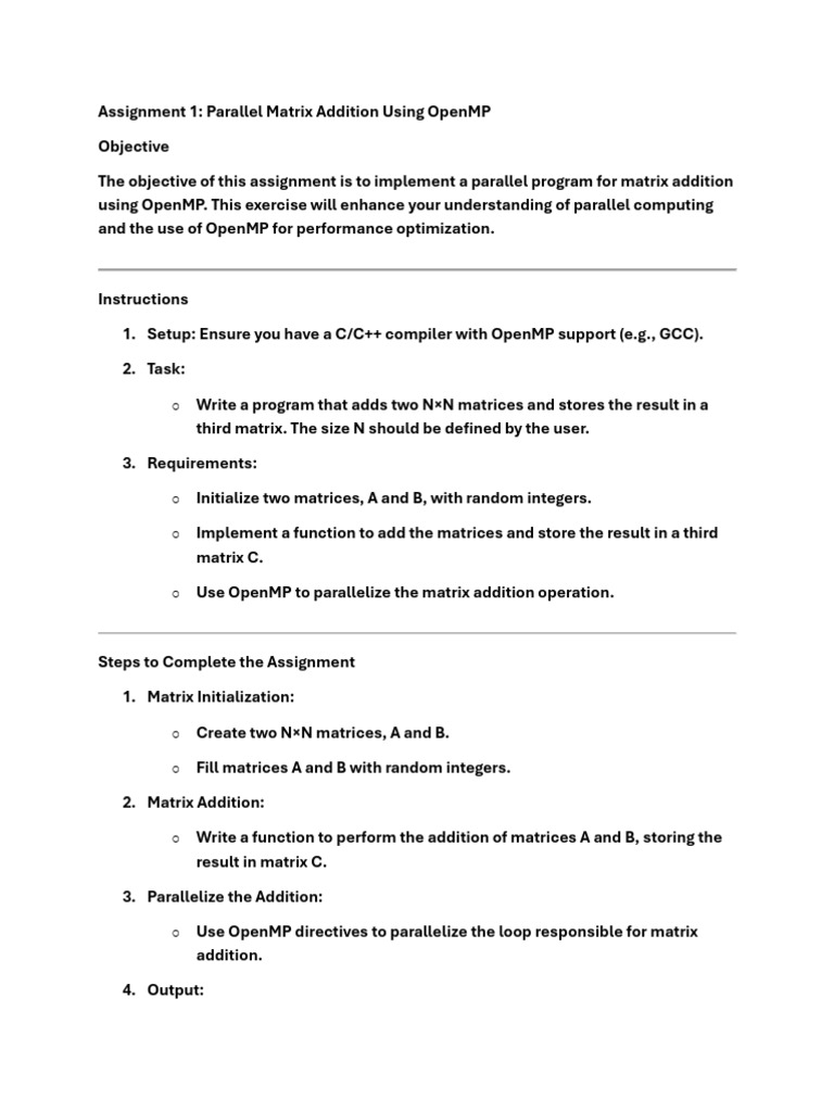 HPC - Assignment 1 | PDF