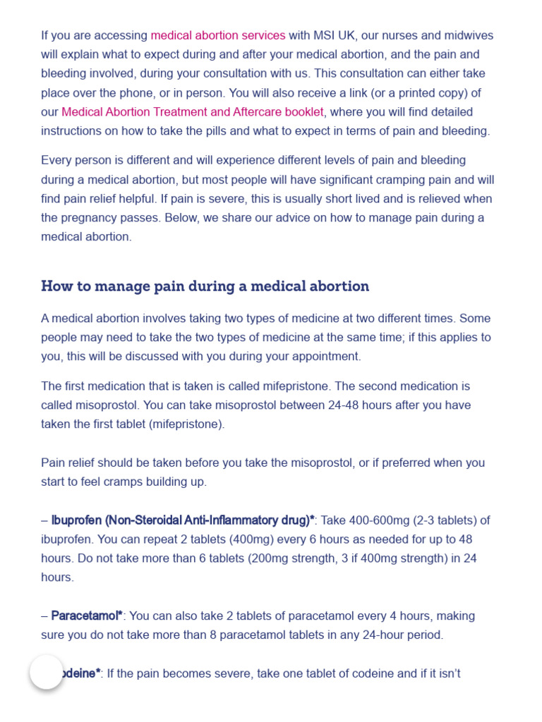 How To Manage Pain During A Medical Abortion - MSI Reproductive Choices ...