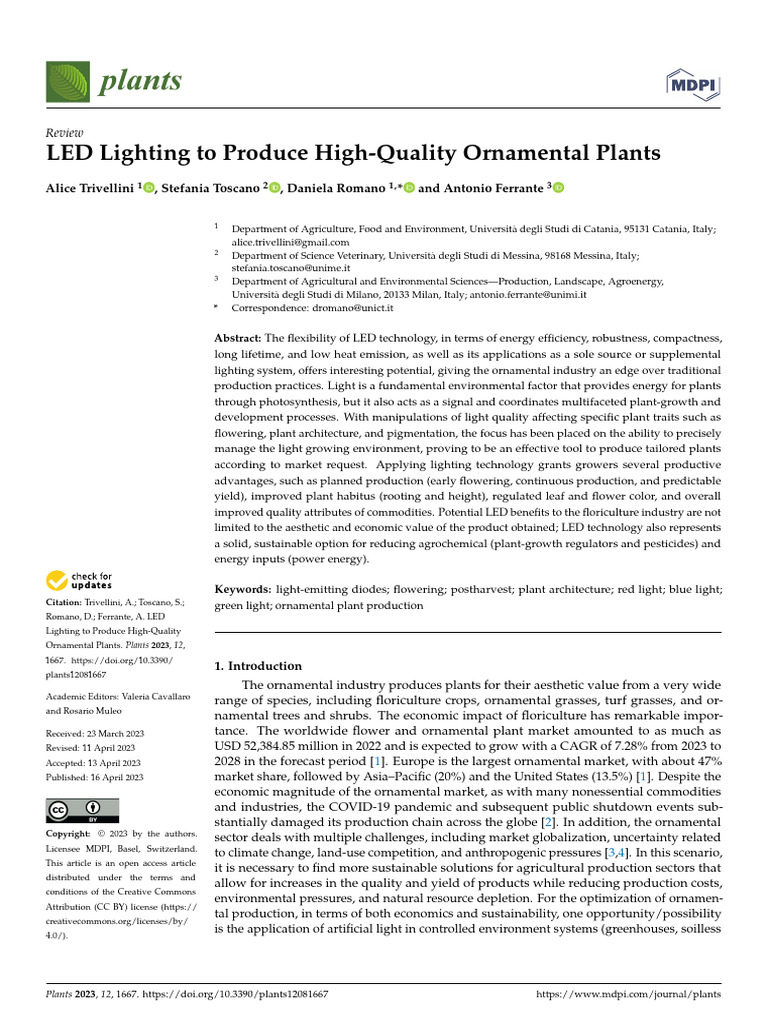 LED Technology for Quality Ornamental Plants | PDF | Light Emitting ...
