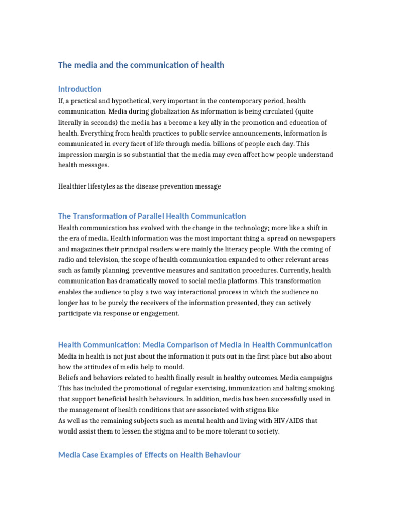 Health Communication Original Content | PDF | Communication | Information