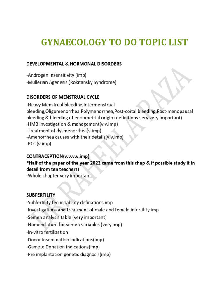 Gynae Guidelines | PDF