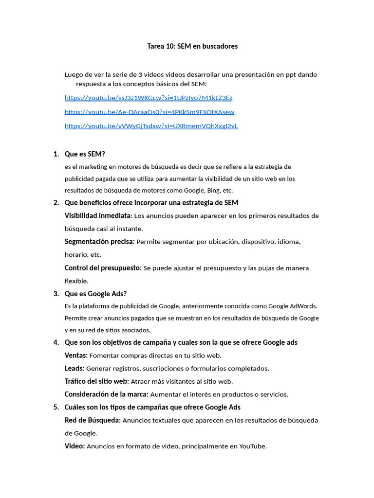 Tarea Sem2 | PDF | Marketing de motores de búsqueda | Marketing