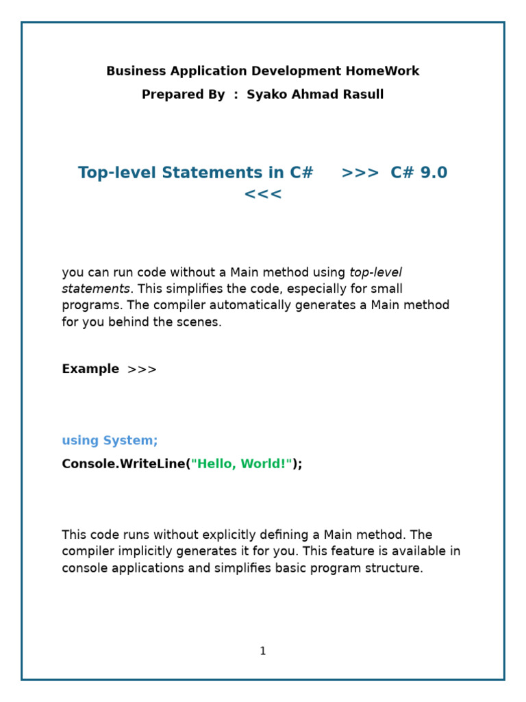 Business Application Development HomeWork | PDF