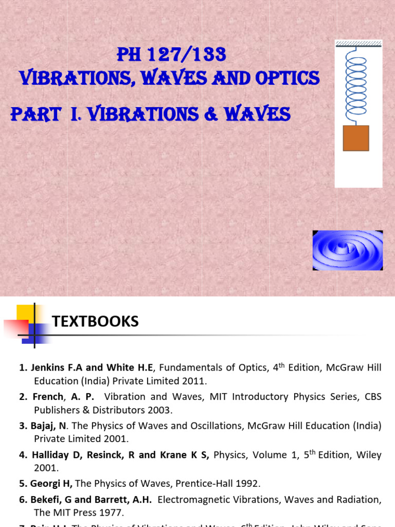 Vibrations, Waves, and Optics Course Guide | PDF | Oscillation | Force