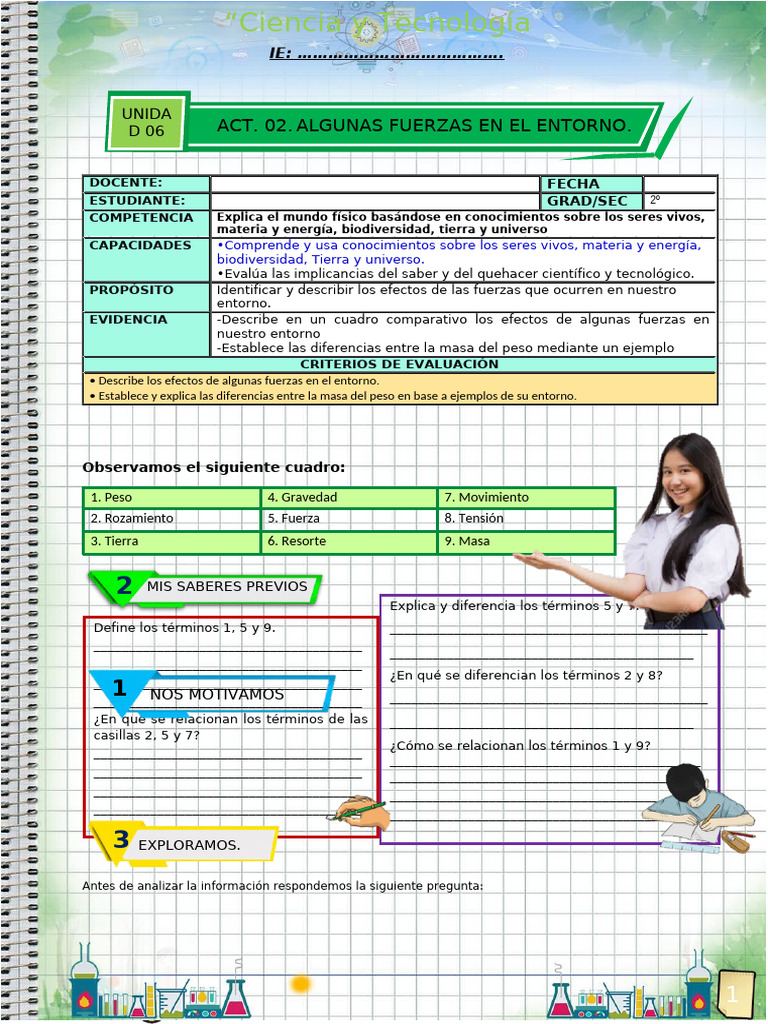 B-2º Act 2 Cyt Unid 6 - Sem 2 | PDF | Fuerza | Fricción