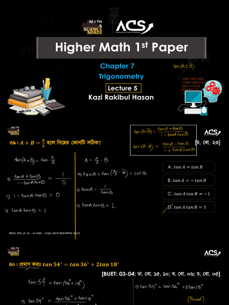 Trigonometry Class 5 Note | PDF