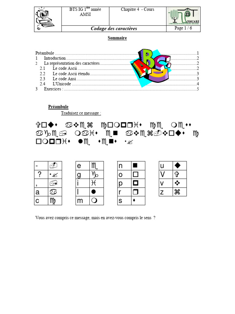 Chap 4 Codage Des Caracteres | PDF