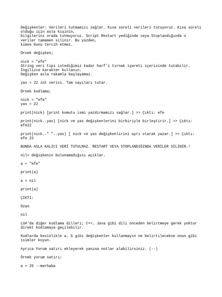 3 - MTA-SA Lua Degiskenler | PDF