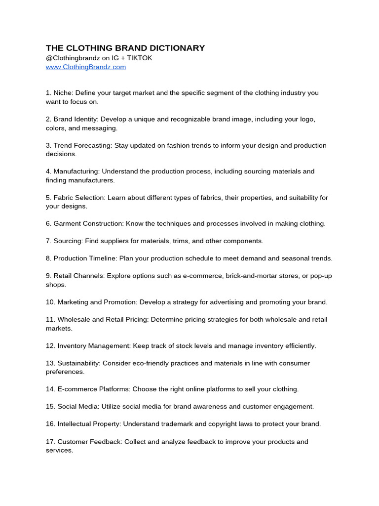 The Clothing Brand Dictionary | PDF | Brand | Retail