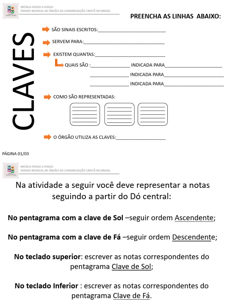 Claves - Claves Esquematizadas | PDF | Clave | Notação