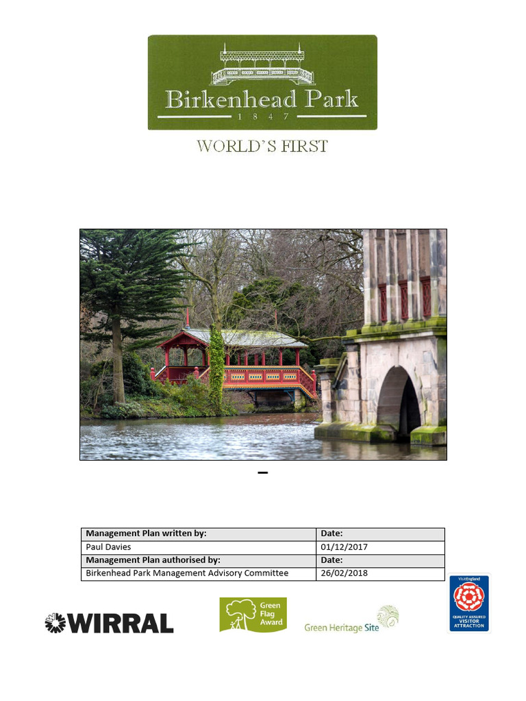 Birkenhead Park Management Plan 2020 Version | PDF | Parks