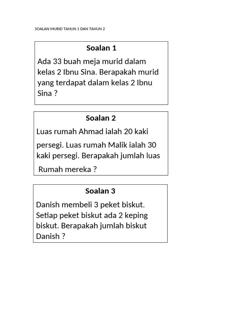 Soalan KMR Matematik THN 2 | PDF
