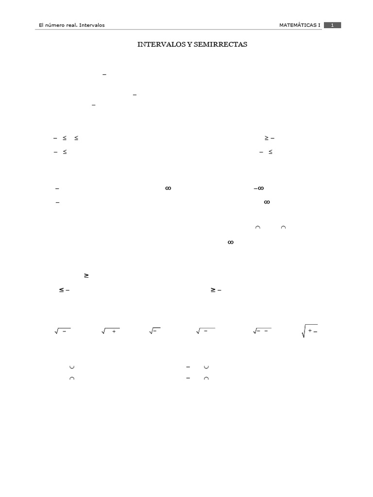 Ejercicios Intervalos y Semirrectas | PDF