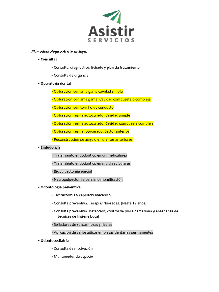 Terminos y condiciones de uso Plan Odonto Asistir Borrador | PDF | Odontología | Ciencias de la ...