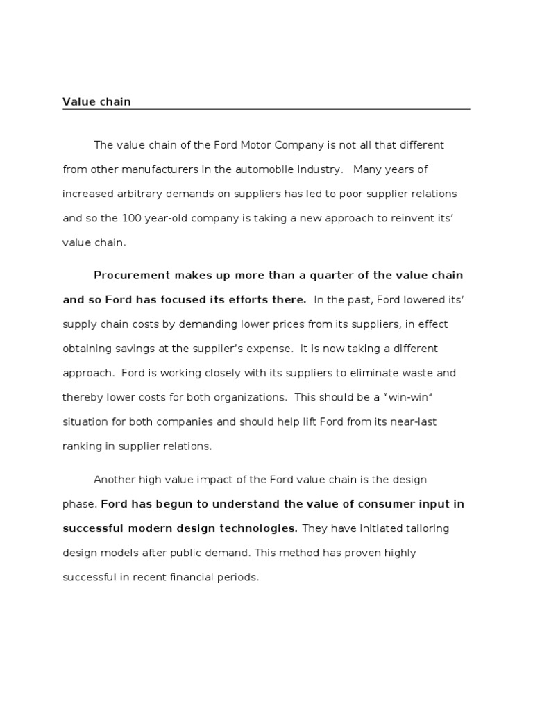 Ford Value Chain | Download Free PDF | Customer Relationship Management ...
