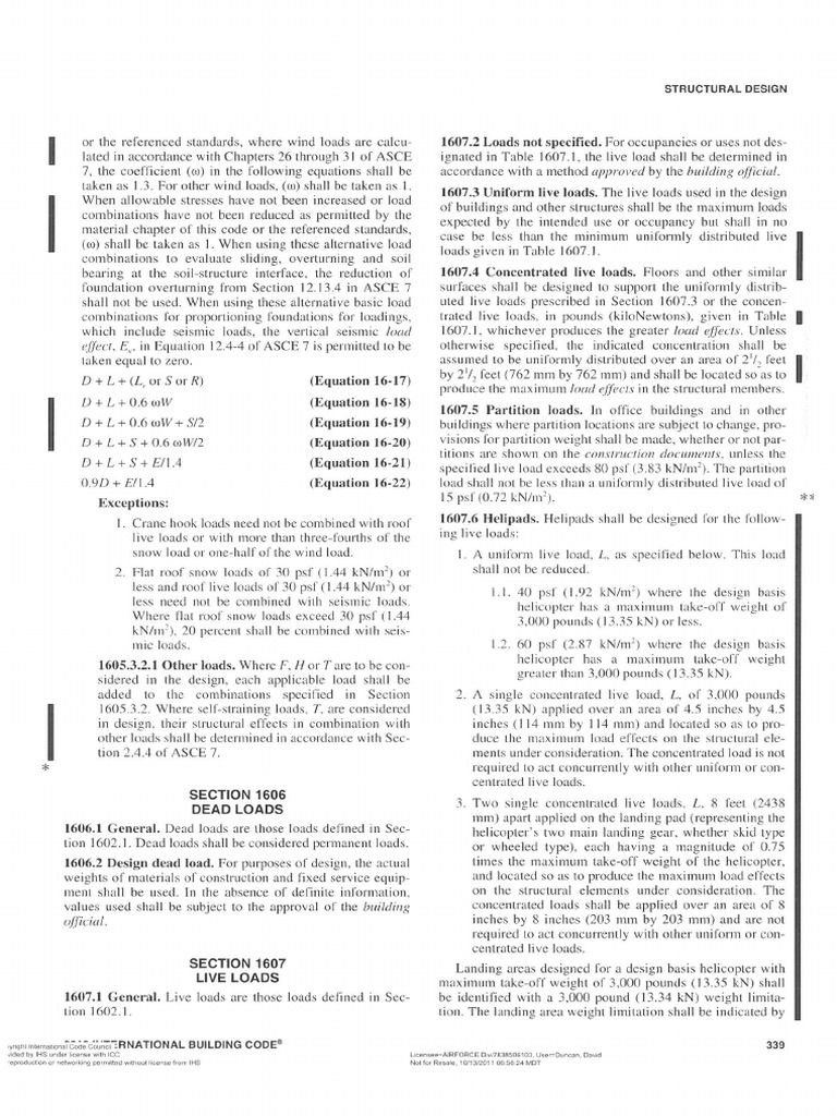 Live Load To IBC2012 1607 | PDF