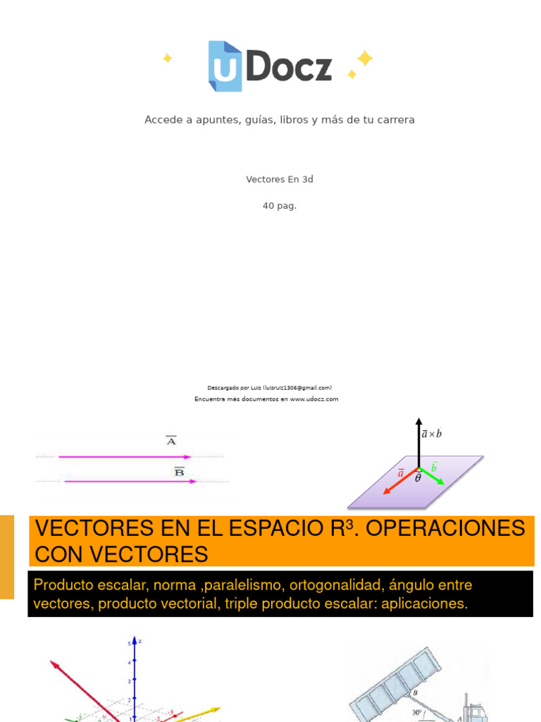 Vectores en 3d 30969 Downloadable 6350296 | PDF | Vector Euclidiano ...