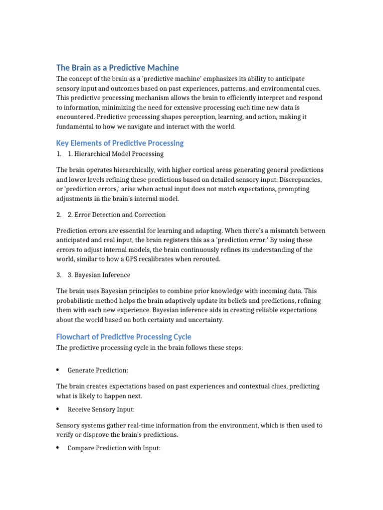 The Brain As A Predictive Machine | PDF | Prediction | Mental Processes