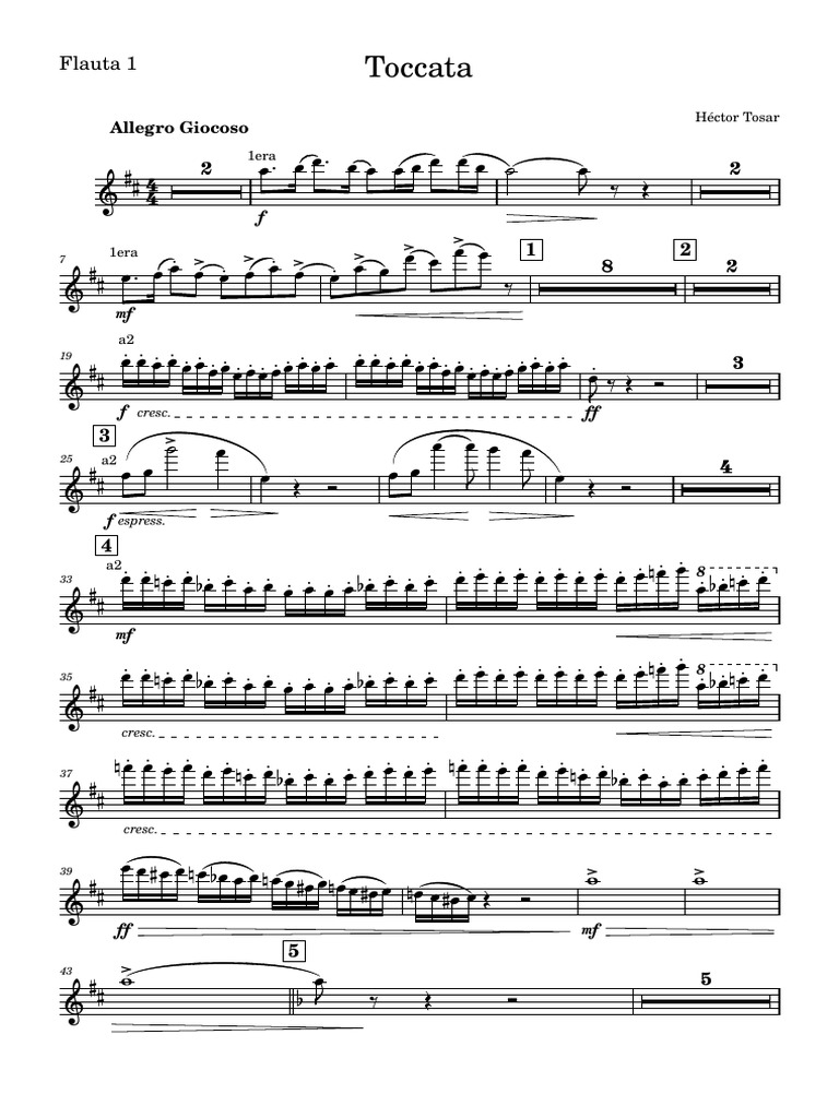 Toccata - Flautas 1 correccion Thomas | PDF