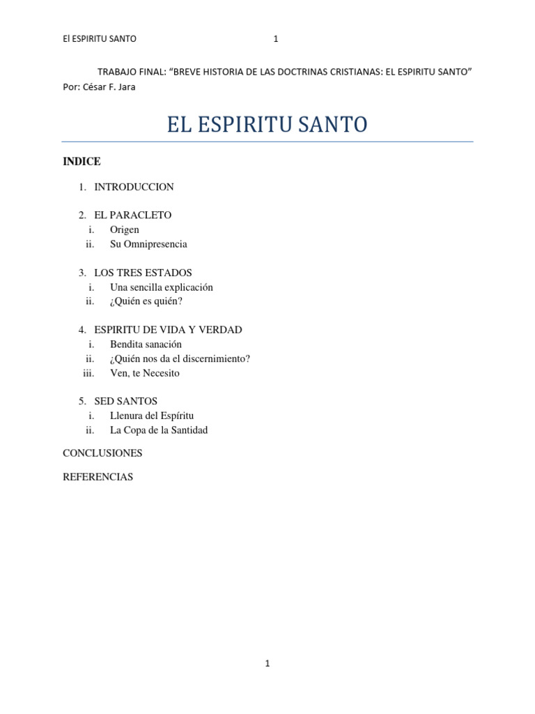 El Espiritu Santo | PDF | Jesús | espíritu Santo