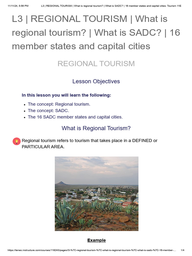 L3 - Regional Tourism - What Is Regional Tourism? - What Is SADC? - 16 ...