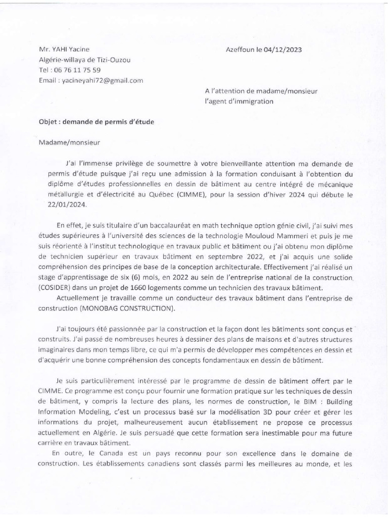 Lettre Explicative | PDF