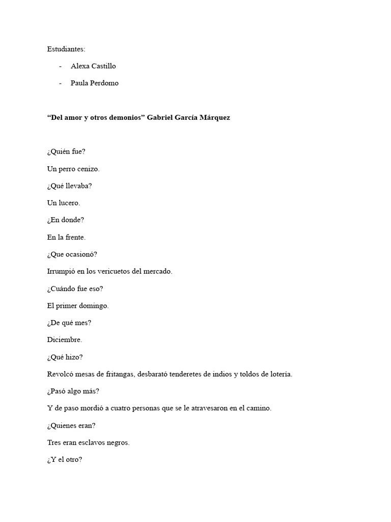 Preguntas - Paula Perdomo y Alexa Castillo | PDF | Novela negra ...