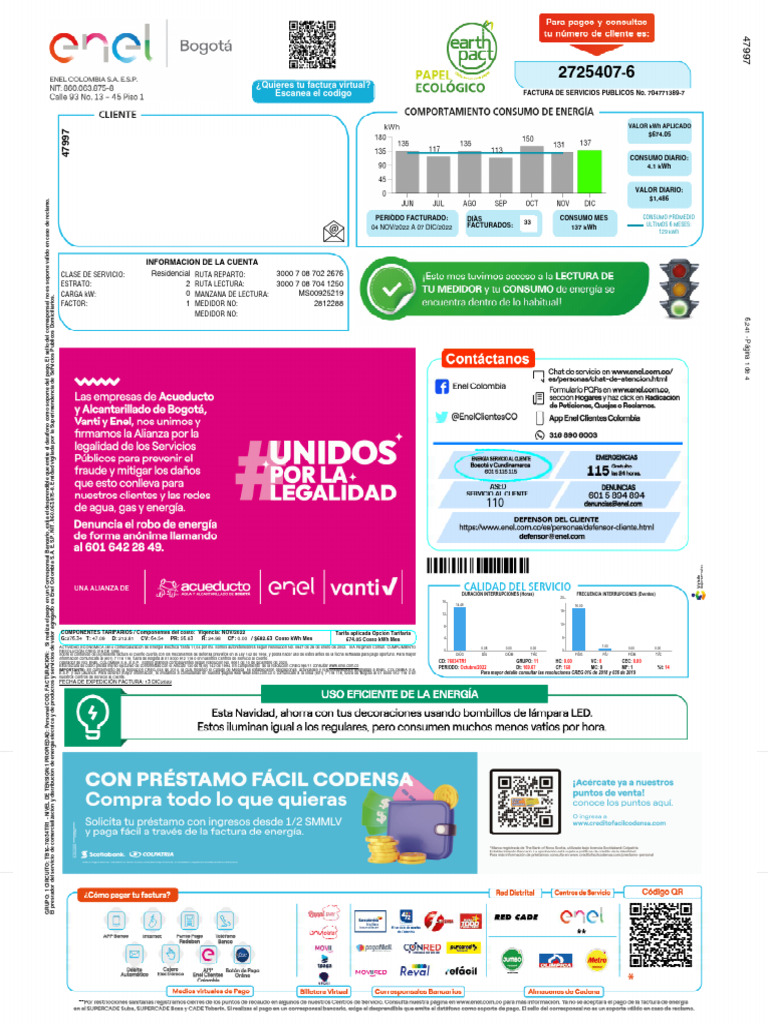 Codensa | PDF | Cantidad | Electricidad