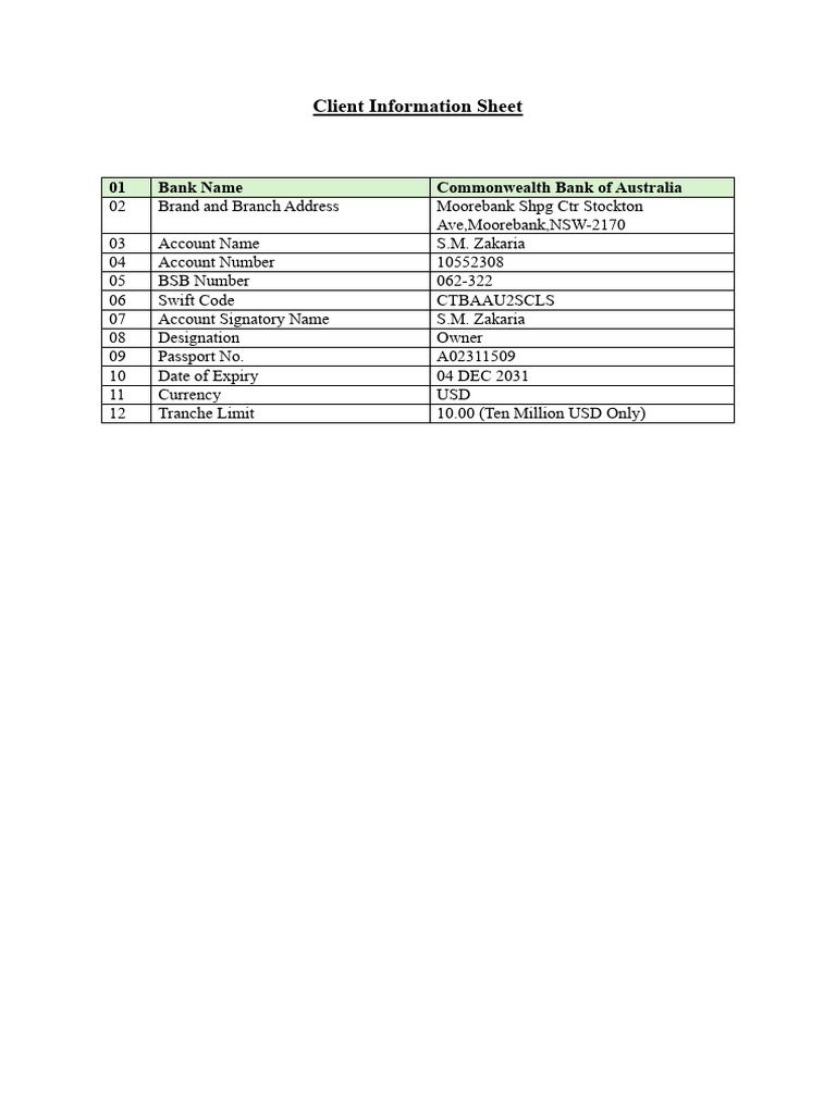 Information Sheet | PDF
