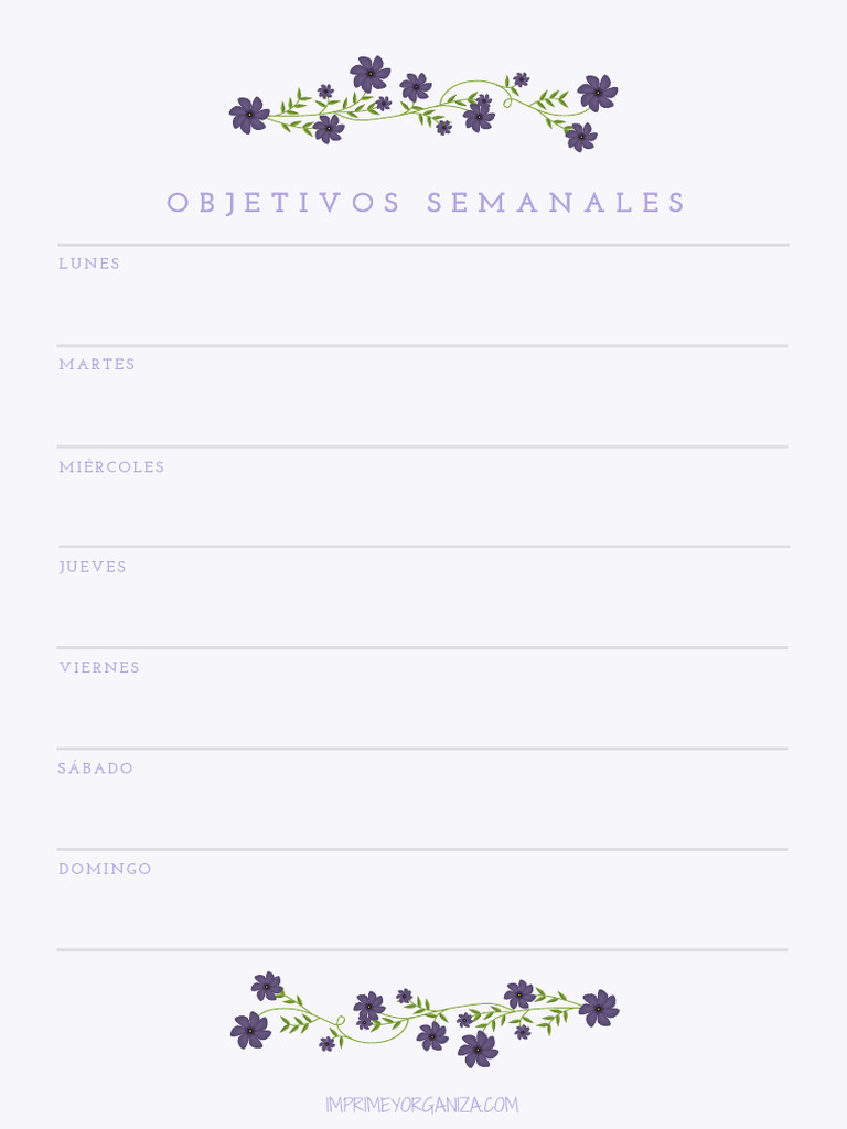 Planner Semanal Lila | PDF