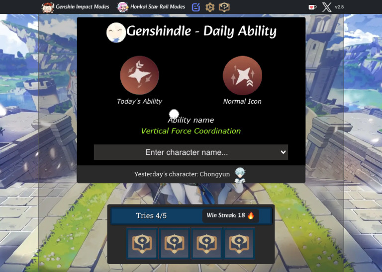 Genshindle - Ability Mode - Guessing Game With Genshin Impact Characters 3 | PDF