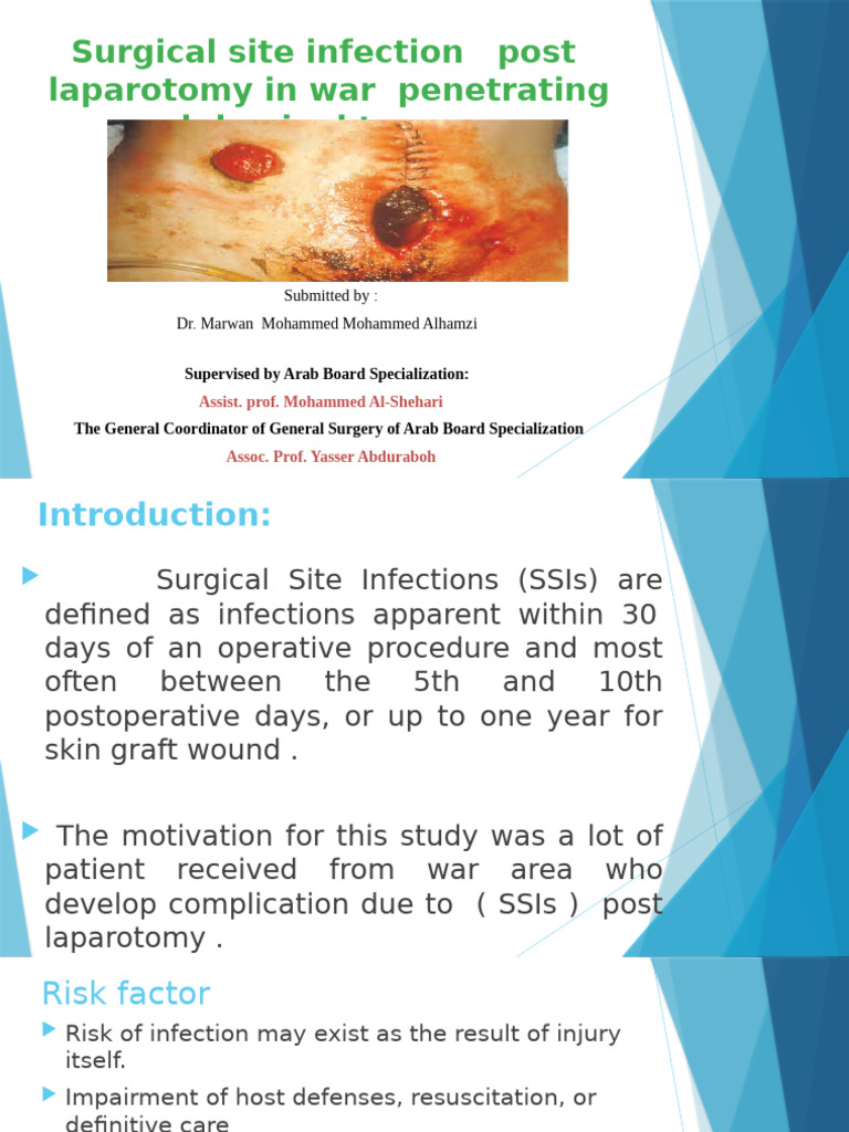 Surgical SIte Infection Presentation | PDF | Surgery | Wound