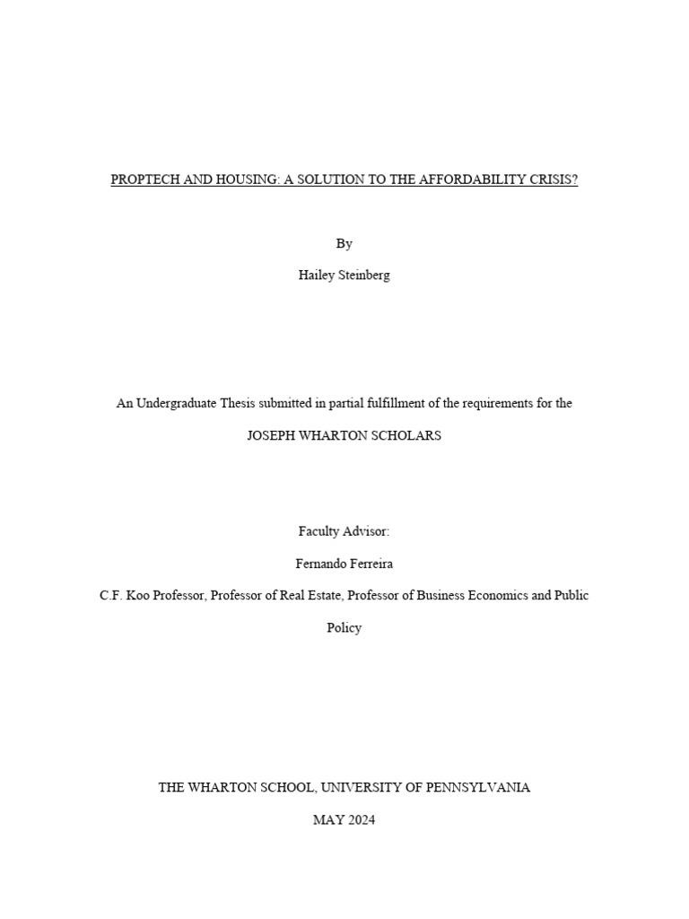 Steinberg, Hailey - Undergraduate Thesis 2024 | PDF | Regression ...