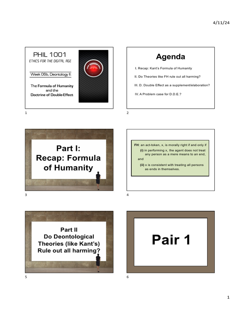 SLIDES PHIL1001 W06b - Double Effect - Trouble For FH (2024) | PDF