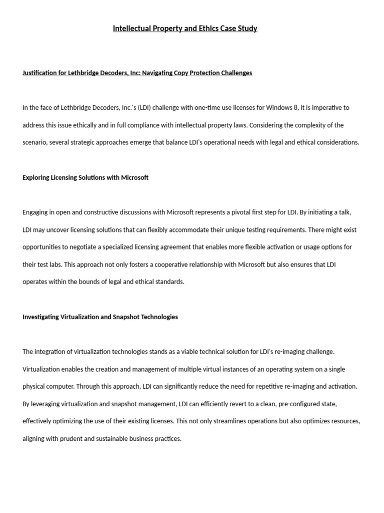 Intellectual Case Study | PDF | Intellectual Property | License