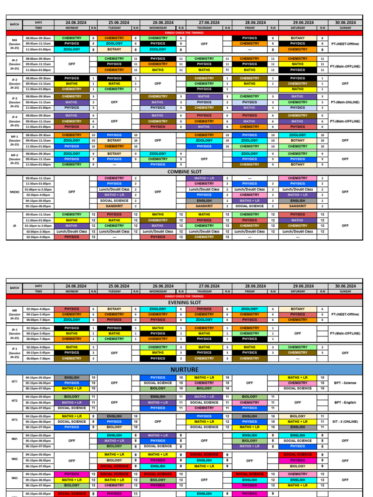 Time Table Format 24062024 | PDF