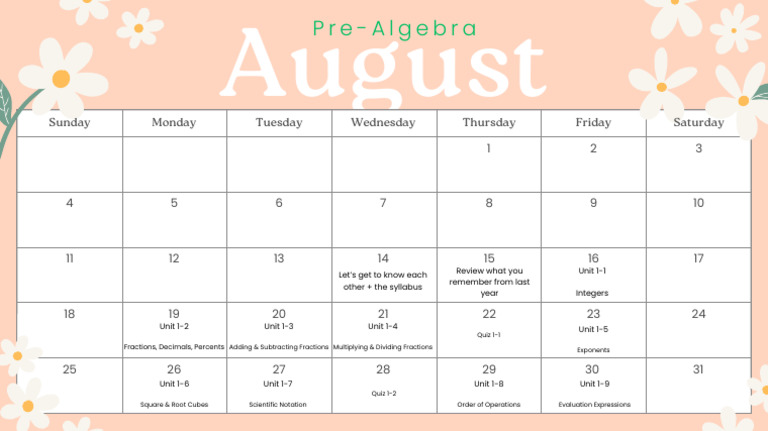 August Lesson Plans | PDF