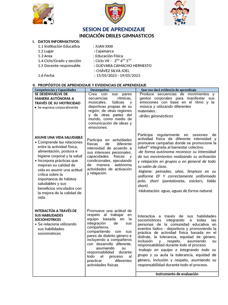 Driles Gimnásticos en Educación Física | PDF | Inclusión (Educación ...