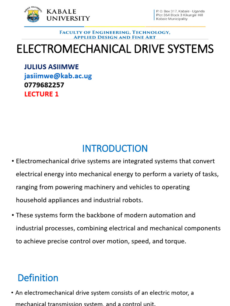 BEE 4108 Lecture 1 | PDF | Electric Motor | Belt (Mechanical)