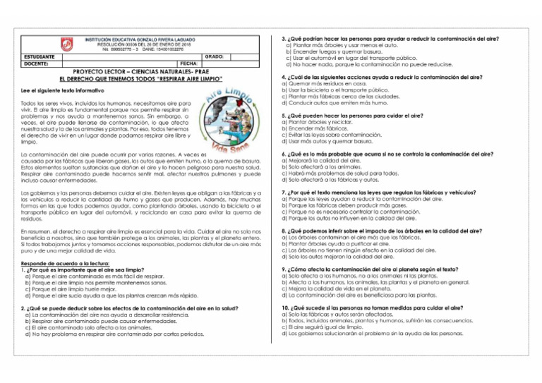 5° - Proyecto Lector Naturales-4p | PDF