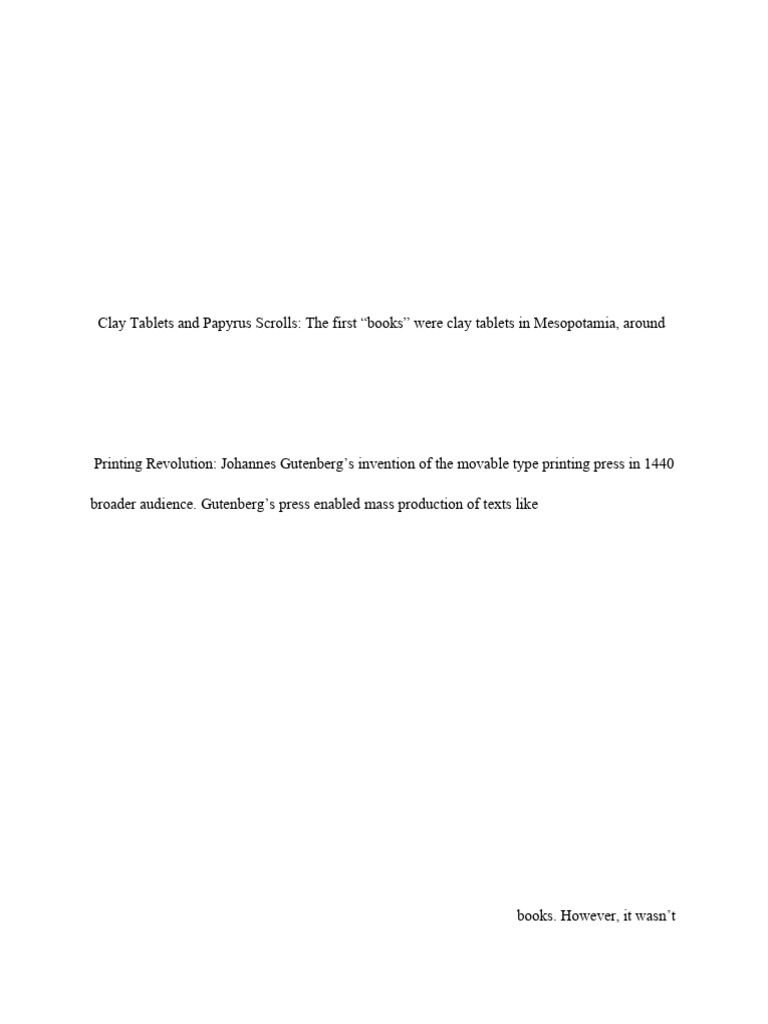 The Evolution of Books From Print To Digital | PDF | Books | Printing Press