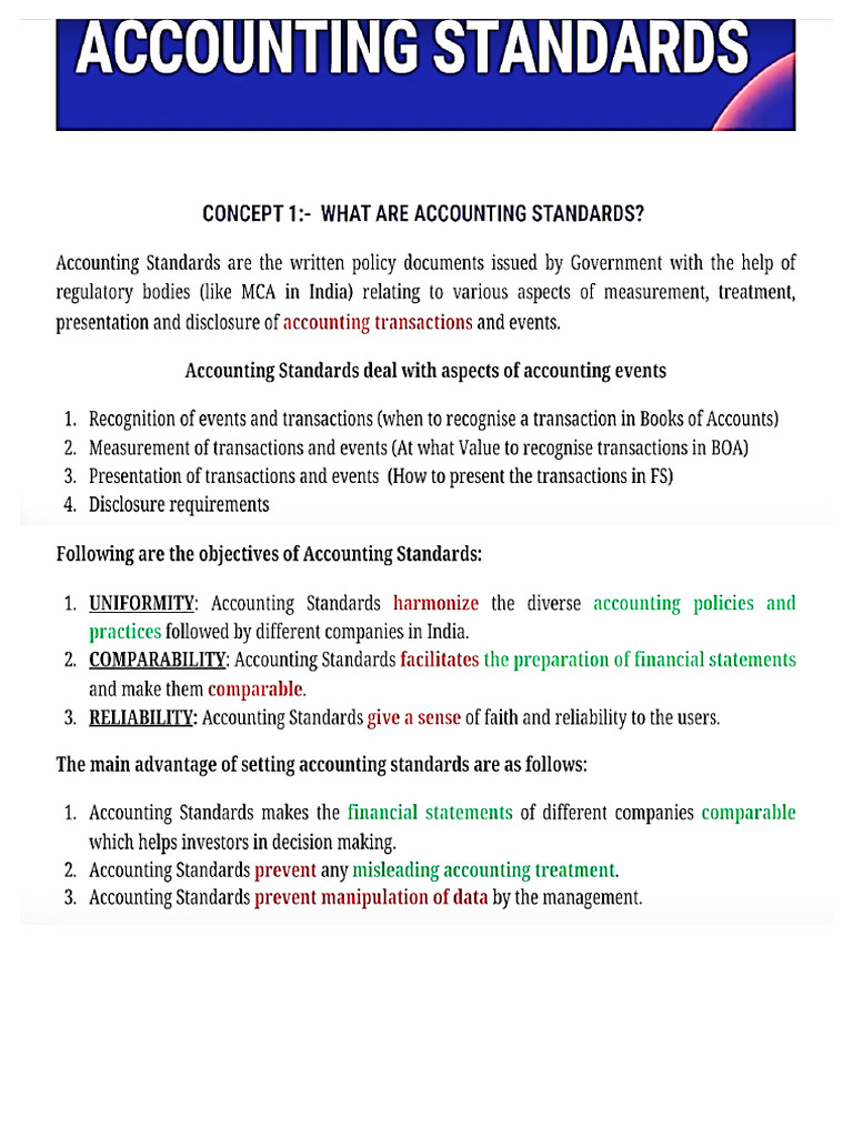 Introduction To Accounting Standards | PDF