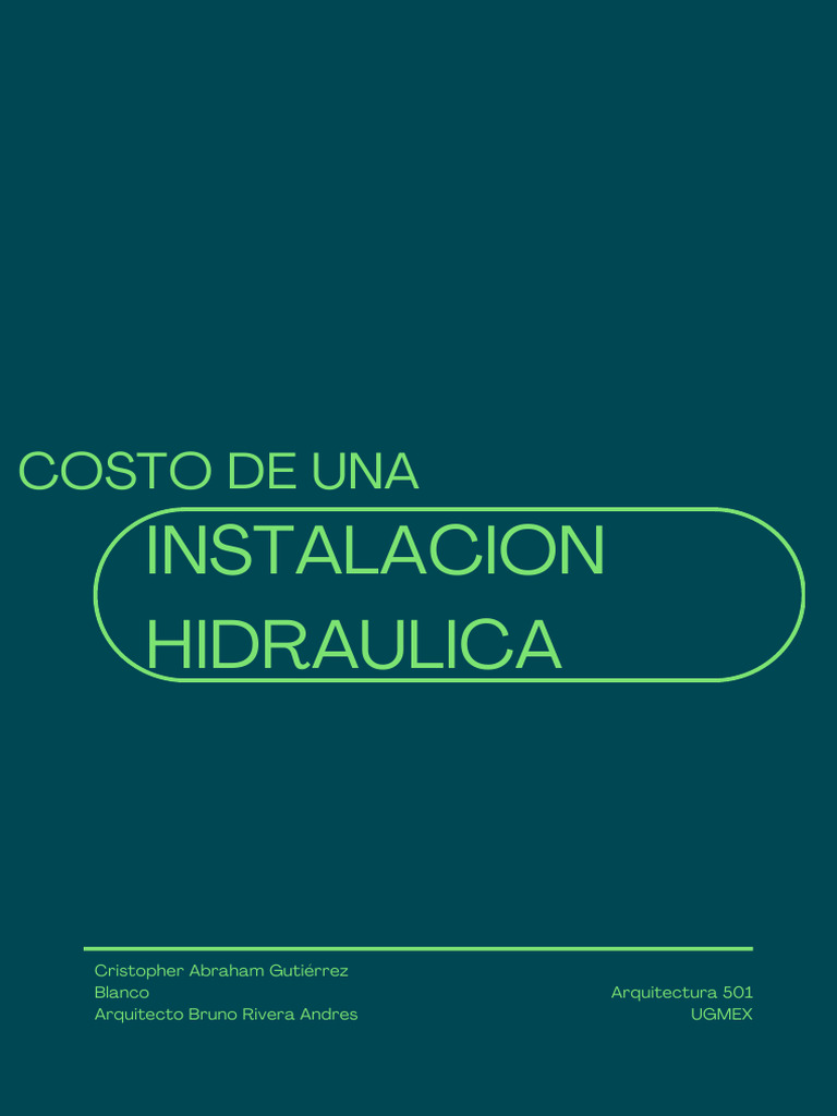 Costo de Una Instalación Hidráulica CAGB PDF | PDF