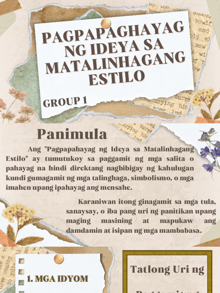 PAGPAPAGHAYAG NG IDEYA SA MATALINHAGANG ESTILO - Compressed | PDF