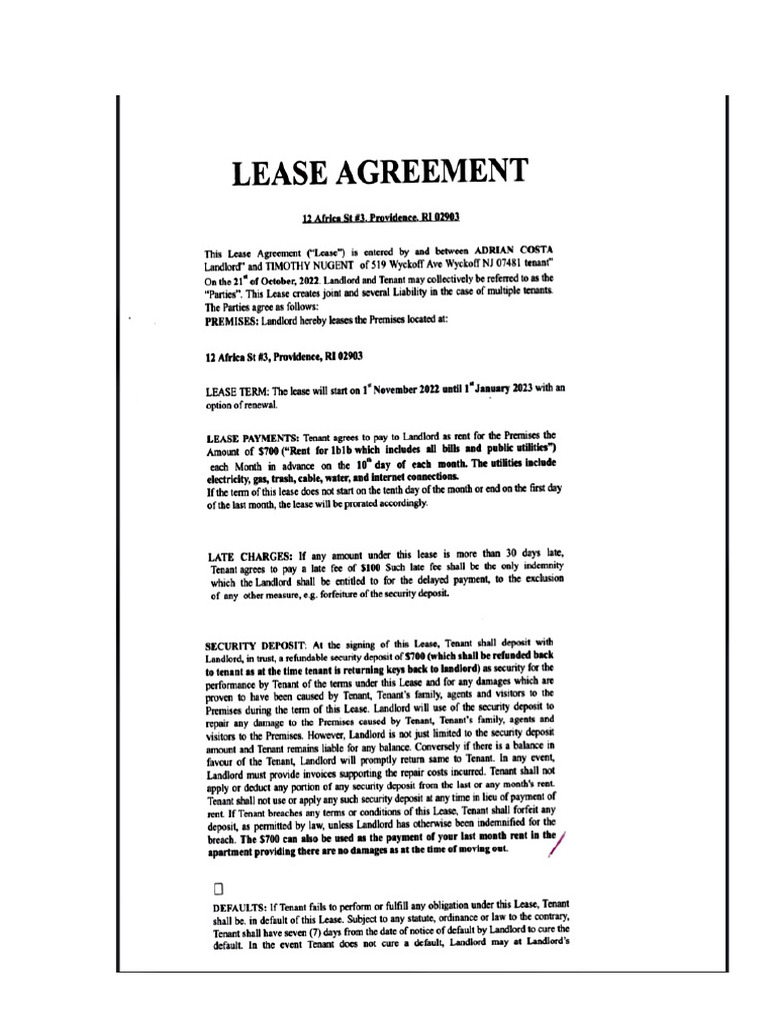Adrian Lease Agreement | PDF