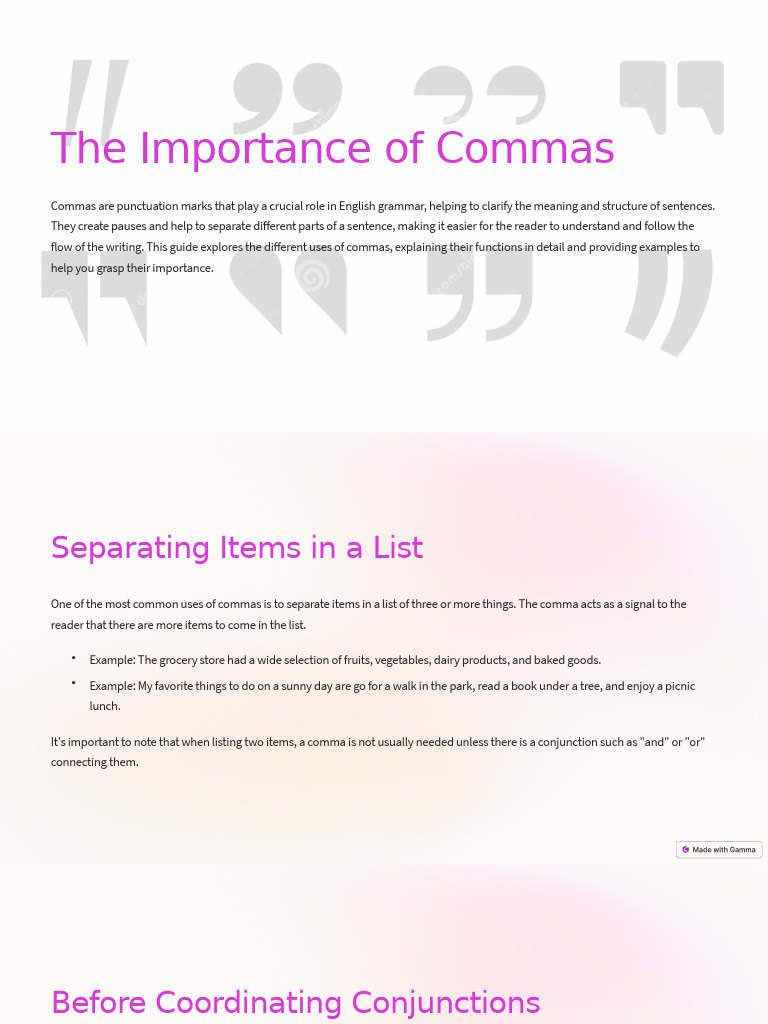 The Importance of Commas | PDF | Comma | Adjective