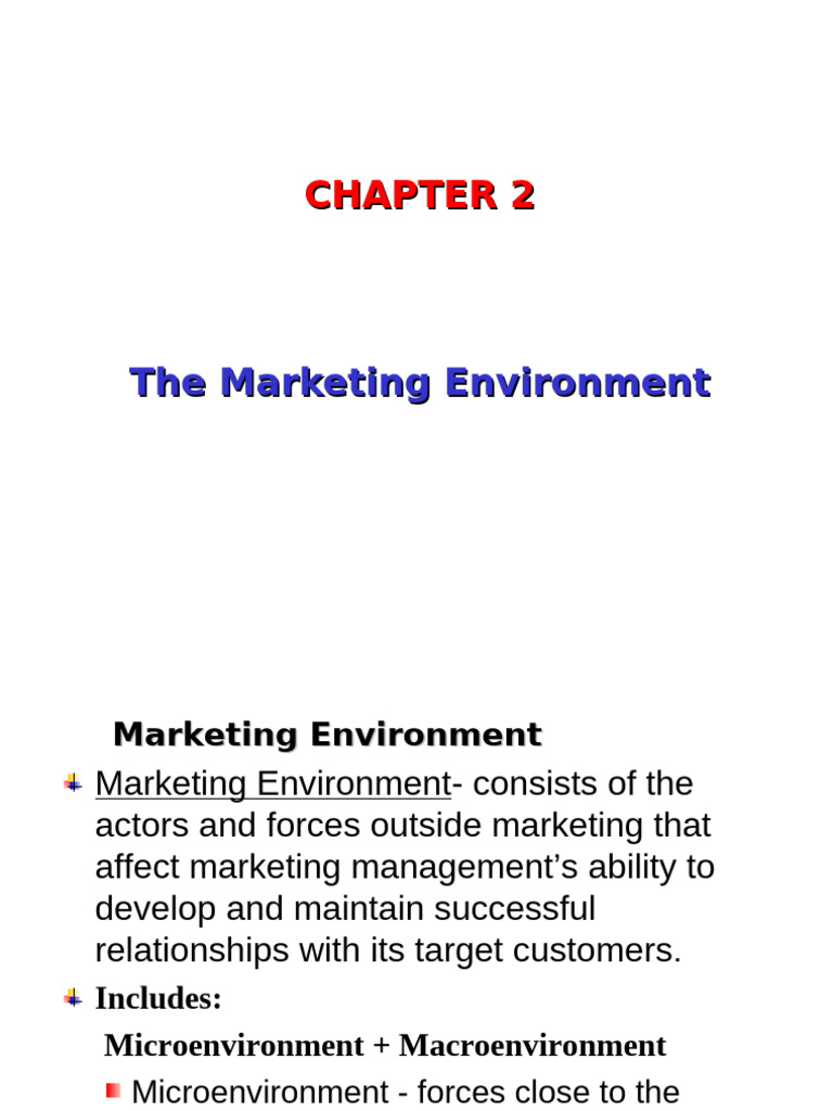 Ch2 Marketing Environment | PDF | Marketing | Business